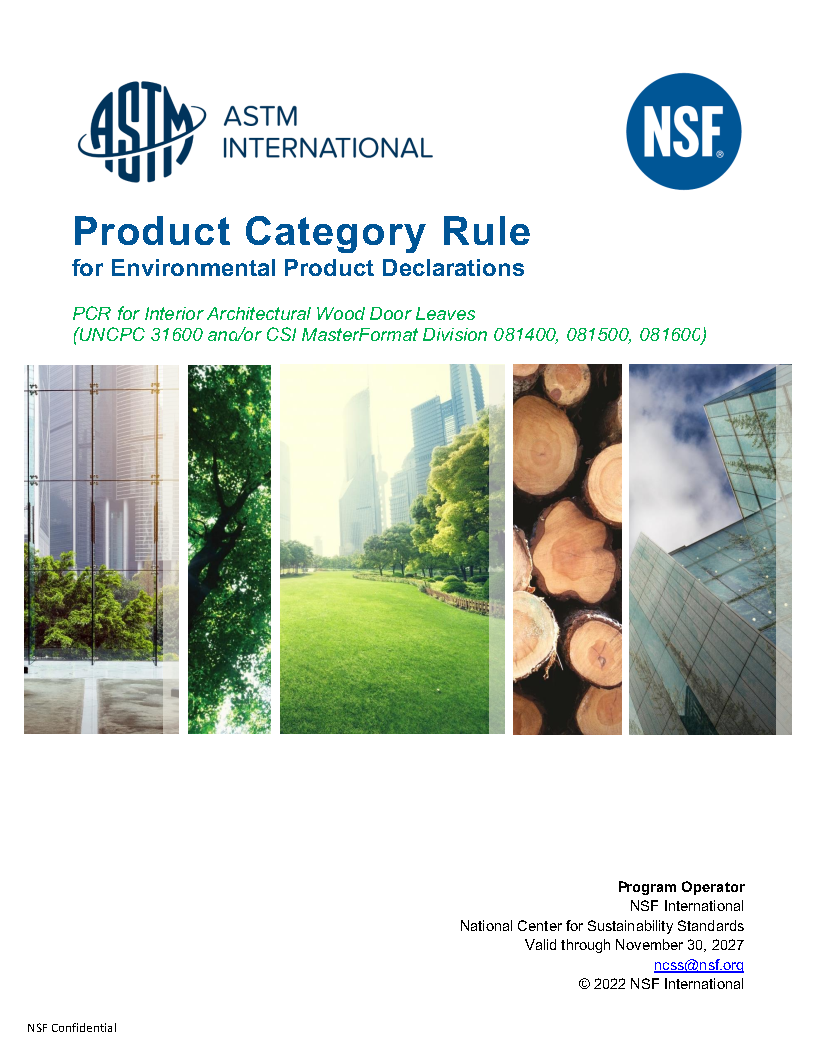 Published Product Category Rules